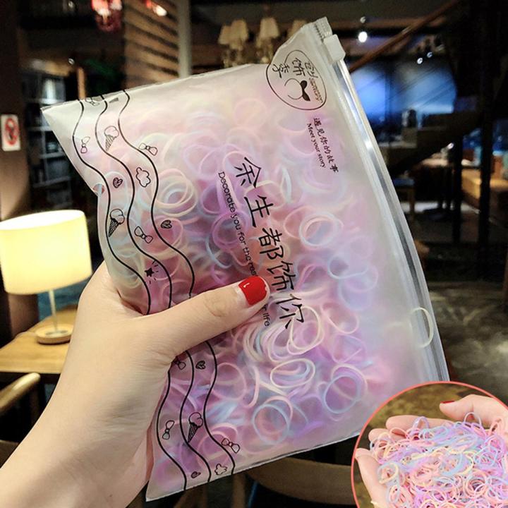 【ALLGOOD】1000 PCS Korean Color Hair Band Rubber Band Hair Ring Children ...
