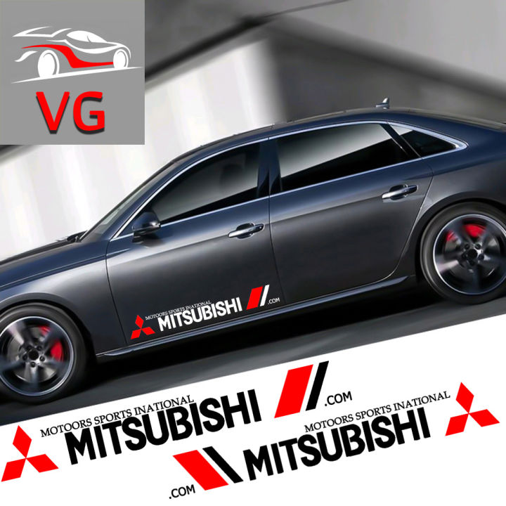 1 Pair Body Side Skirt Waterproof Vinyl Stickers for Mitsubishi ASX EVO ...