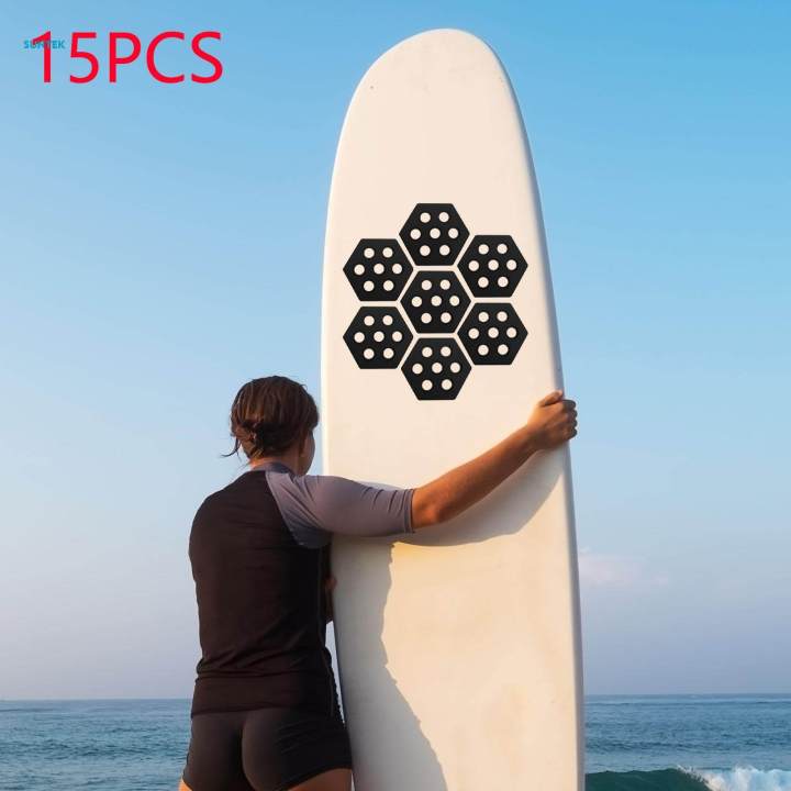 15 Pieces Surfboard Traction Pads Decking Accessories Waxless for ...