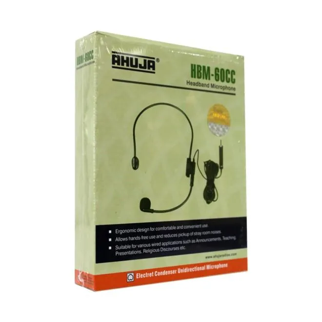 Ahuja HBM-60CC High-Quality Headband Microphone Featuring a 3.5 mm Jack ...