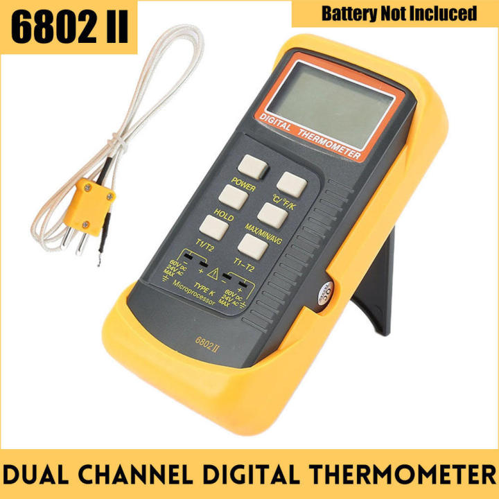 6802 II Thermometer Sensor Dual Channel Digital Thermometer K-Type ...
