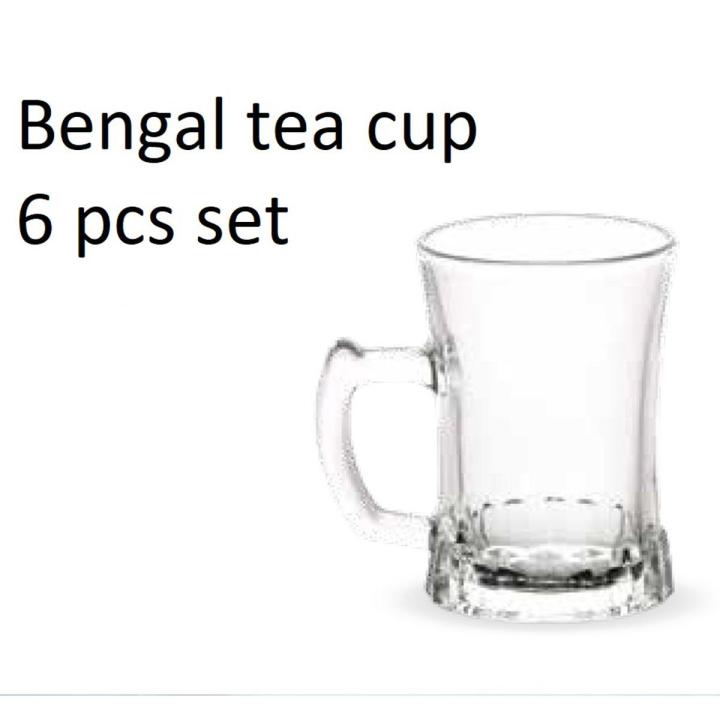 Clear Glass Tea Cup Coffe Mug Set Tong Gor Cup (6 Pieces) - BG-02 ...
