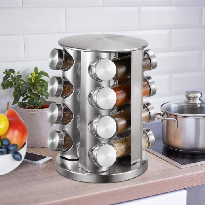 20 Jars,16 Jars and 12 Jars Countertop Spice Tower, Round Spice Rack ...