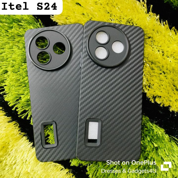 Itel S24 Back Cover Soft Carbon Fiber Premium With Camera Bump ...