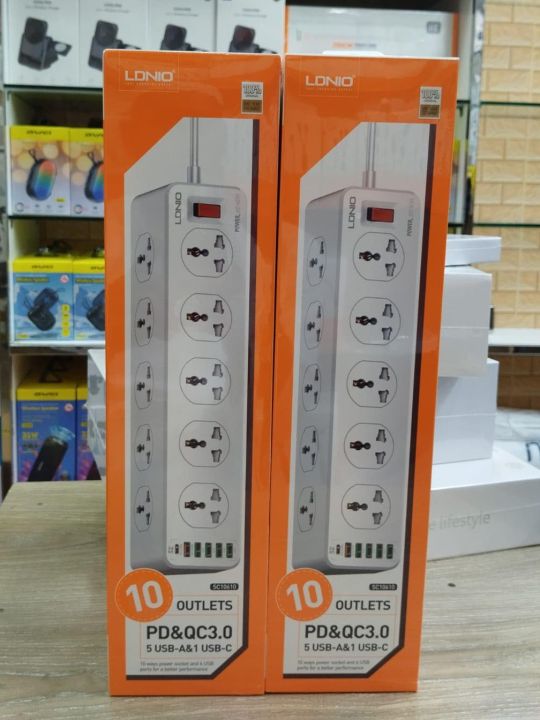 LDNIO SC10610 (2500W) 10 Sockets + 4 USB Ports + 1 Type-C PD Port + 1 ...