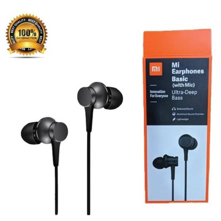 For MI Earphone Basic with Ultra deep bass and mic (Black) - Headphone ...