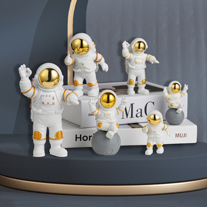 MoupBoi 3Pc Astronaut Decor Action Figures and Moon Home Decor Resin ...