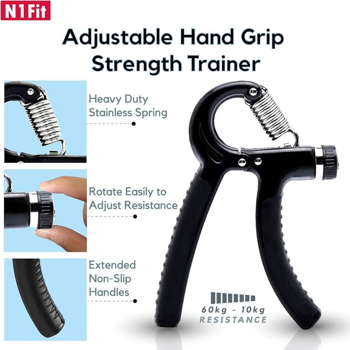5-60Kg Adjustable Heavy Grips Hand Gripper Gym Power Fitness Hand ...