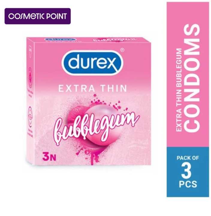 Durex - Extra Thin Bubble/gum Flavored Condom - Single Pack - 3x1=3pcs | Daraz.com.bd