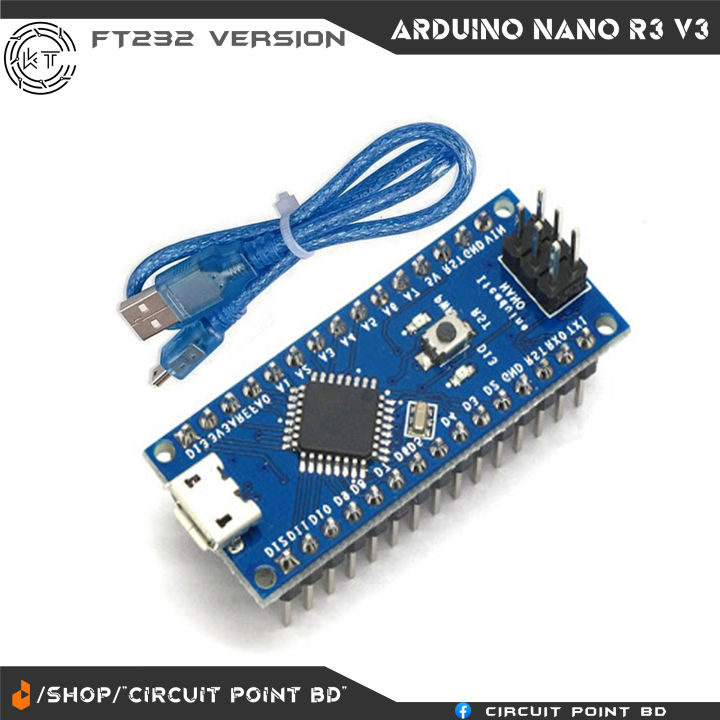 Arduino Nano V3 FT232 Development Board with cable. | Daraz.com.bd