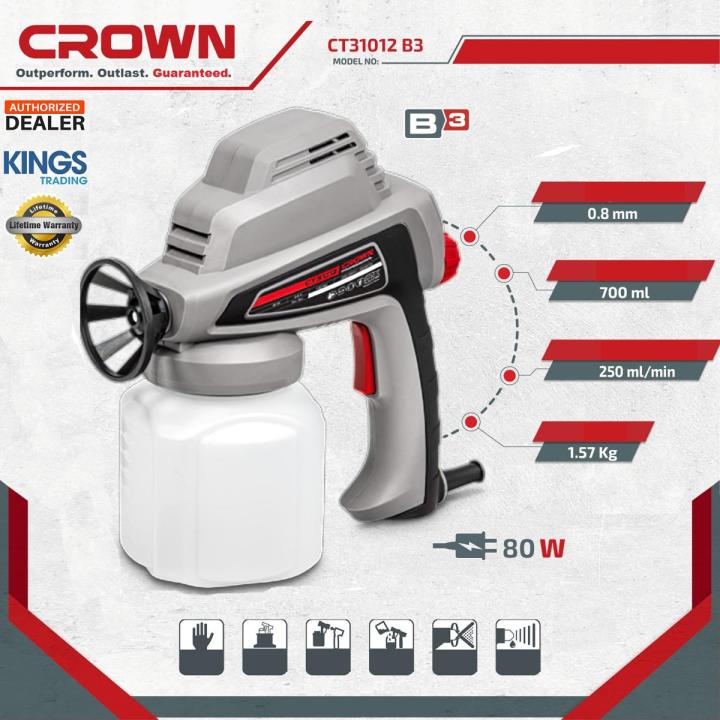 CROWN Electric Air Spray Gun / Painter 80W 700ml (No need Air ...