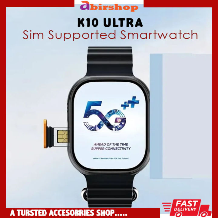 K10 Ultra Smartwatch: SIM Support, Fitness Tracking Smart Watch 2.1" Display, Wireless Charger ...