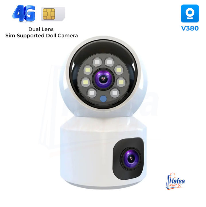 4G Sim Supported Dual Lens V380 Full Color Doll Camera | Daraz.com.bd