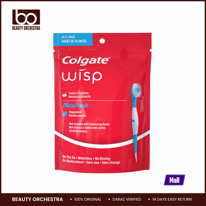 Colgate Max Fresh Wisp Disposable Mini Toothbrush Peppermint 24 Count ...