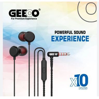 geeoo X10 plus-Powerful Sound and Strong Bass Wired Earphone-Headphones ...