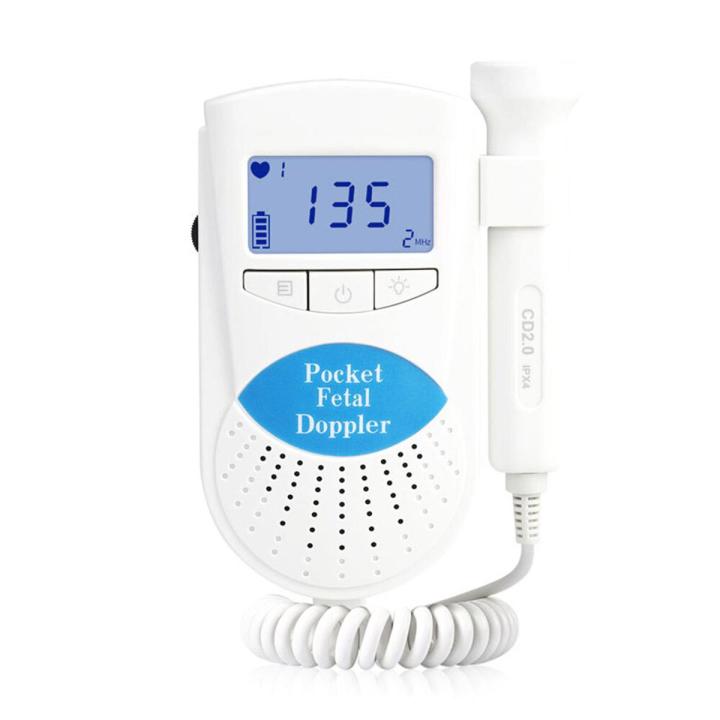 Ultrasound Doppler Fetal Heart Rate Monitor Potable Baby Heart Beat ...