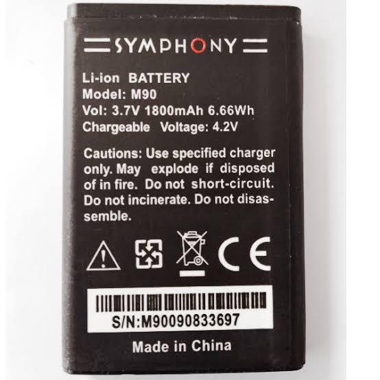 Battery For Symphony M90/L100 3.7V- 1800 mah | Daraz.com.bd