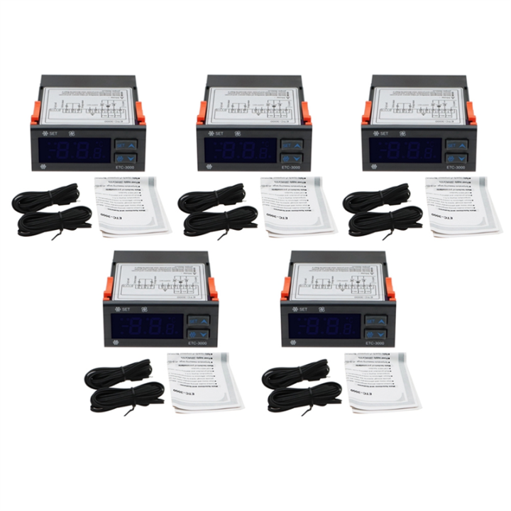 5X ETC-3000 Mini Temperature Controller Refrigerator Thermostat ...
