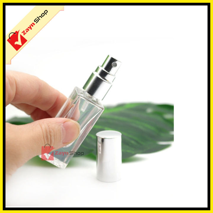 Empty Bottle Square shape 5ml Refillable Spray Atomizer Transparent Glass Random Color 1p ...