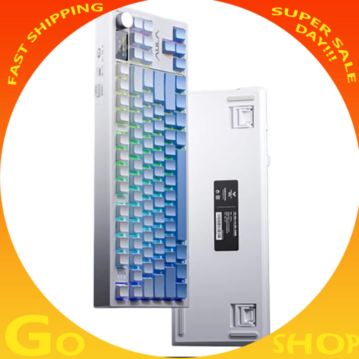 Aula S87 Pro Knob Tri Mode Mechanical Keyboard Bluetooth Wireless ...