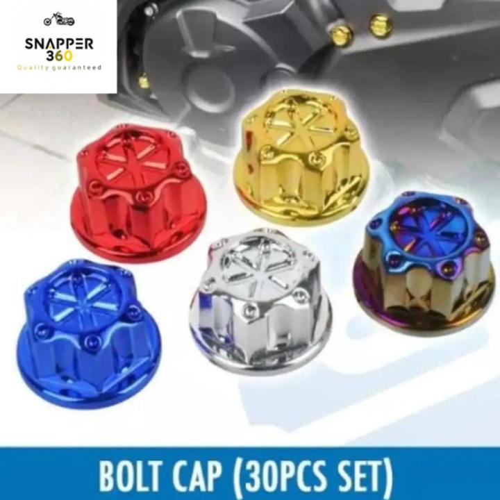 Universal Motorcycle Nut Bolt Cap Cover Nut cover 30Pcs Screw Cover Set ...