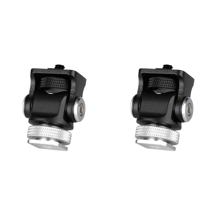 2X Hot Shoe Adjustable Monitor Holder Mount Camera Pan 360 Degree Tilt ...