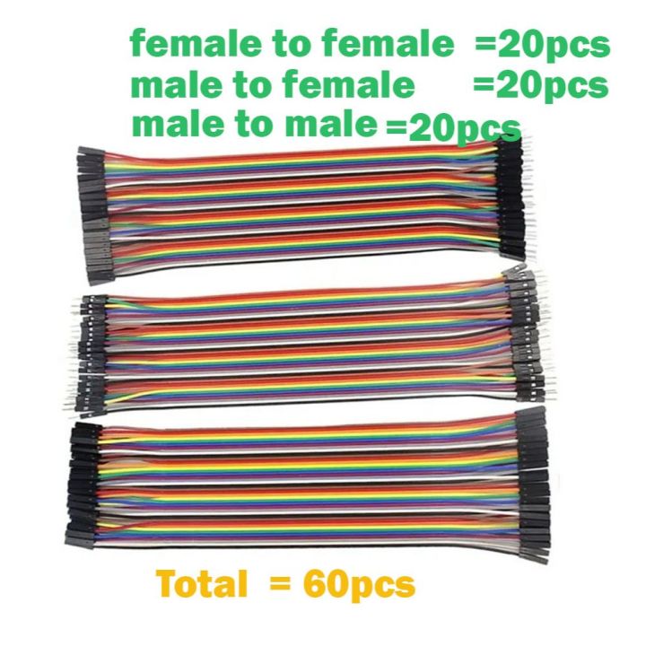60 pcs male to male, male to female, female to female jumper wire for ...