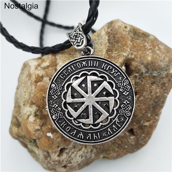 【Lejia】Sided Slavic Kolovrat Of Wheel Nordic Runes Jewelry Amulet ...