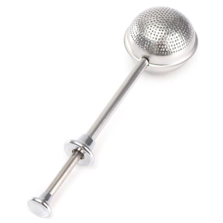 1/2pcs Ball Push Tea Infuser Herbal Stainless Steel Locking Strainer ...