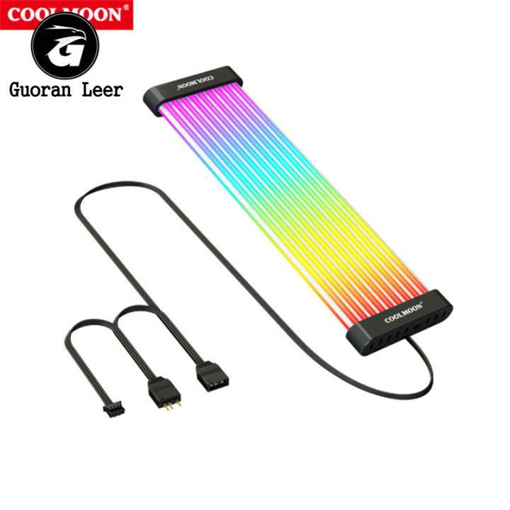 COOLMOON ARGB LED Strip Light Fits 8PIN 24PIN Power Cables DIY Lamp Bar ...