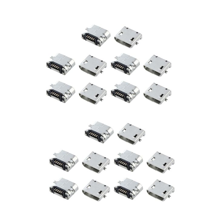 20 Pcs Spare Parts Type B Micro-USB Female Jack Connector Port Socket ...