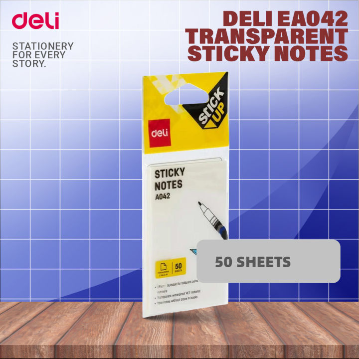 Deli EA042 Transparent Sticky Notes | Daraz.com.bd