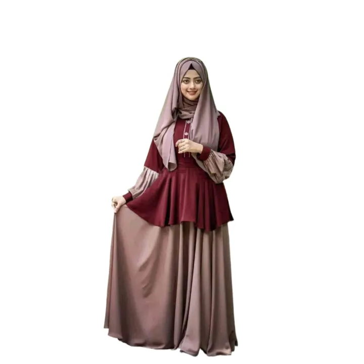 exclusive collection dubai cherry fabric kohinur borka gown with hijab ...
