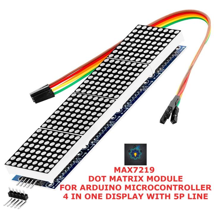 Max7219 Dot Matrix Module For Arduino Microcontroller 4 In One Display 5275