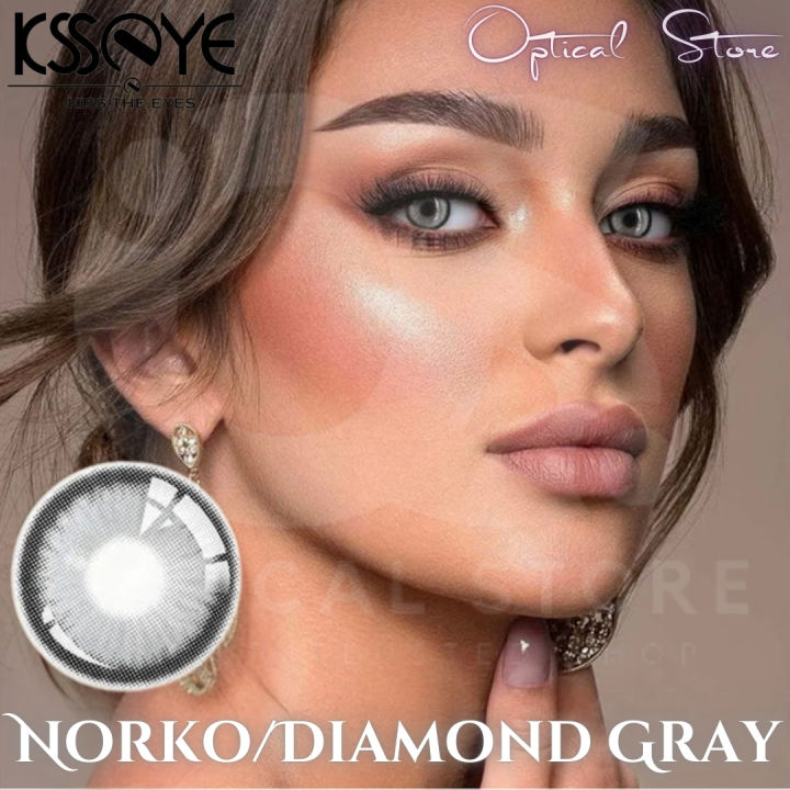 Ksseye Diamond/Norko Gray Color Contact Lens with Regular kit Box for ...