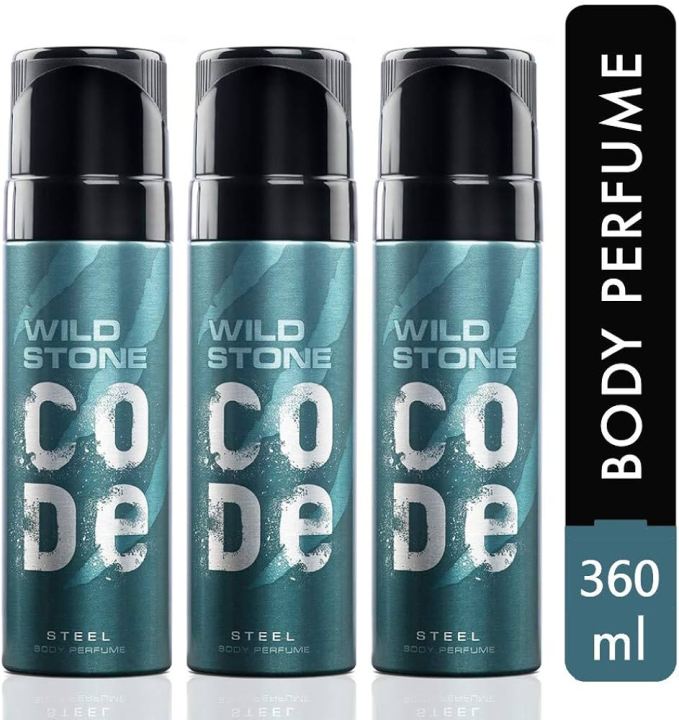 WildStone Code Steel Body Perfume for Men 120ml (Pack of 3) | Daraz.com.bd