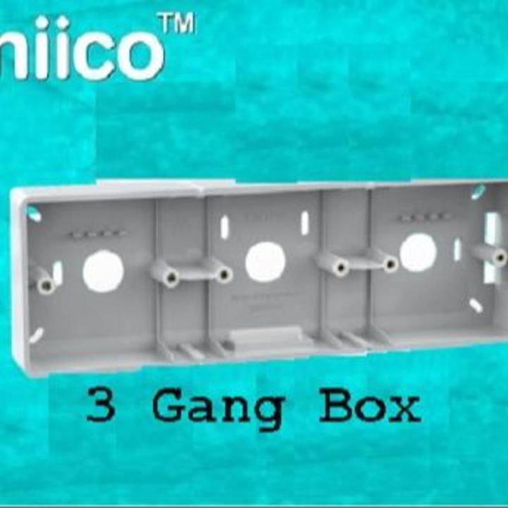 3 Gang Box Heavy Duty Square Size White Color Use for Wall Switch 3 ...