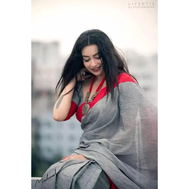 Latest Collection & Stunning Design Ash & Red Colour Pure Cotton-Shuti ...