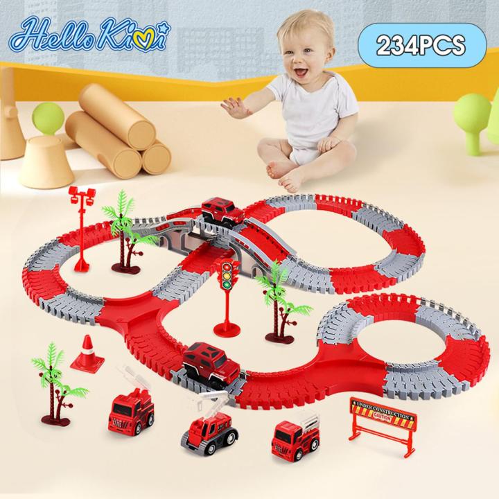 HelloKimi Children's Fire Truck Toy Track Model Set Construction Toys ...