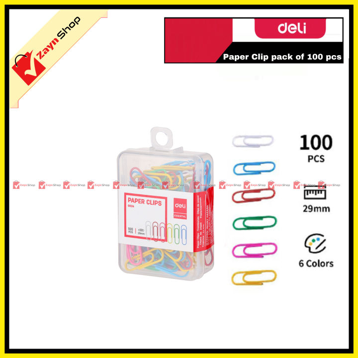 Deli Color Paper Clip Gems clip Pack of 100 pcs | Daraz.com.bd