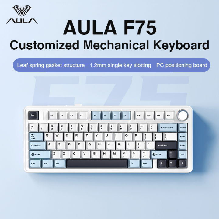 AULA F75 2.4G Wireless/Bluetooth/Wired Gaming Mechanical Keyboard RGB Customized 75% Layout OEM ...