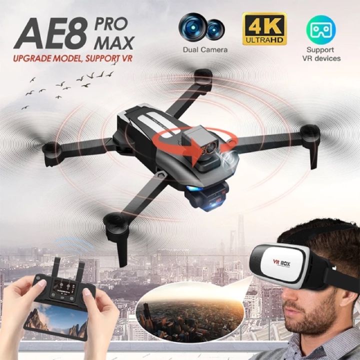 AE8 Pro Max Drone - 360 Obstacle Avoidance Automatic G.PS Follow Quadcopter 8K HD Brushless ...