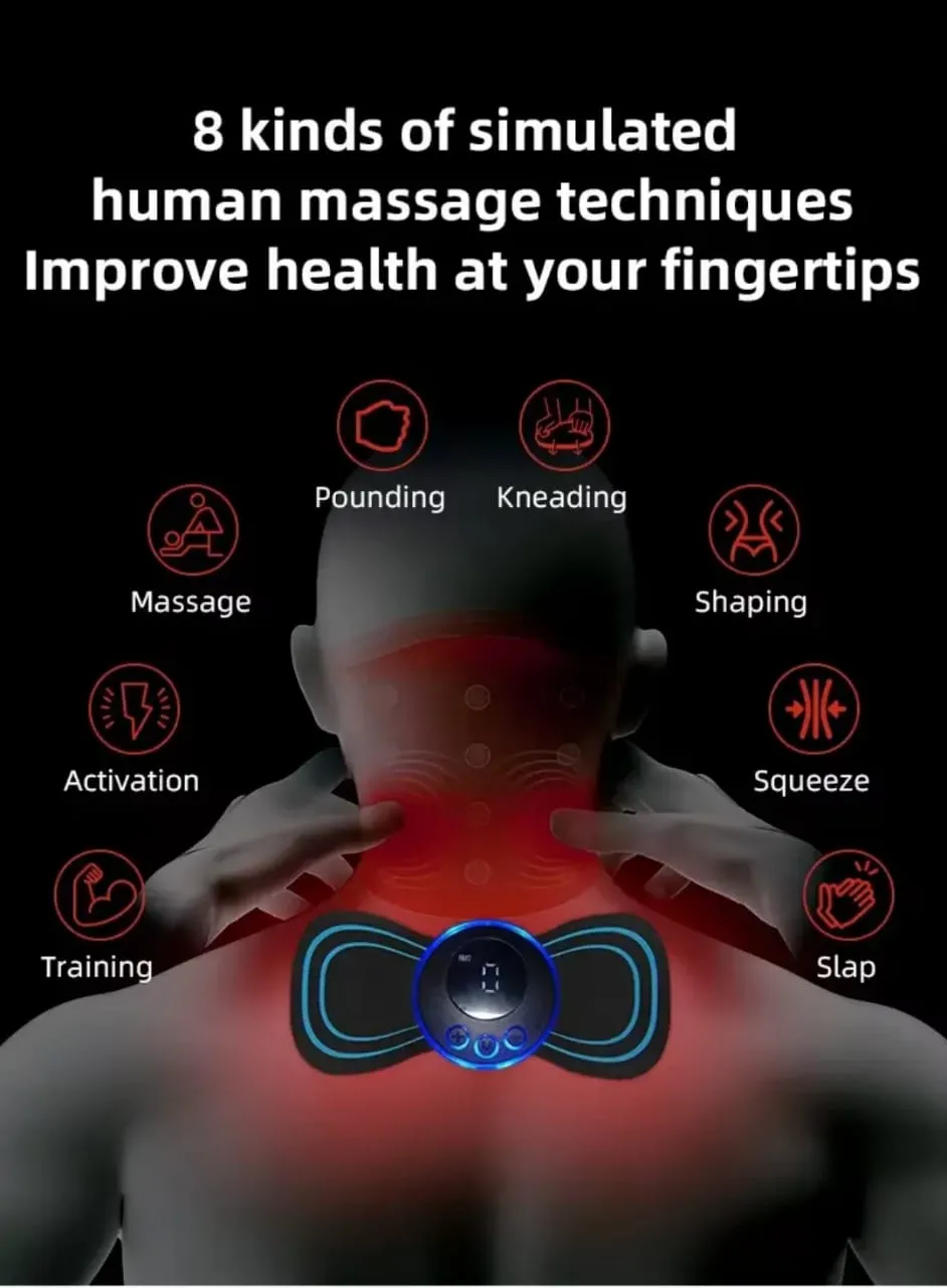 Electric Pulse TENS Muscle Stimulator Pad, Rechargeable Pain Relief ...