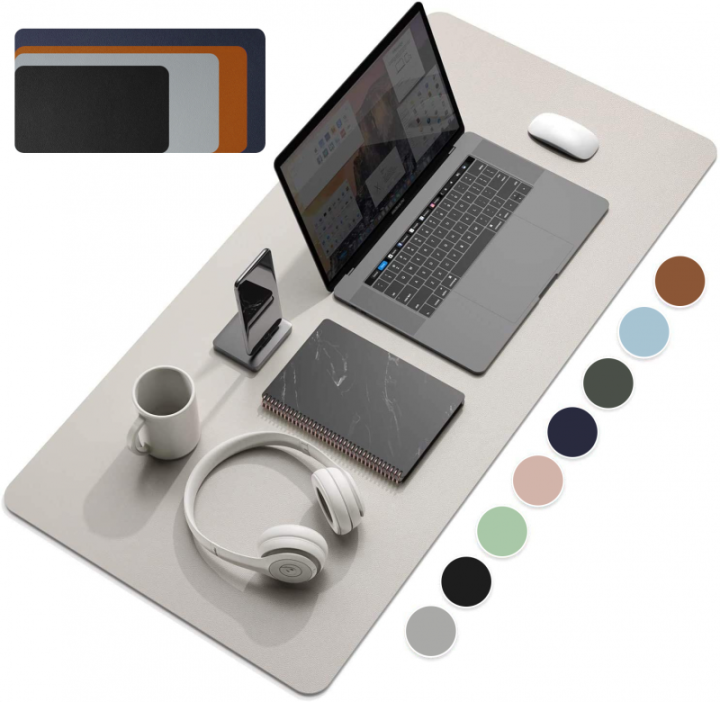 Large Size Office Desk Protector Mat PU Leather Waterproof Mouse Pad ...