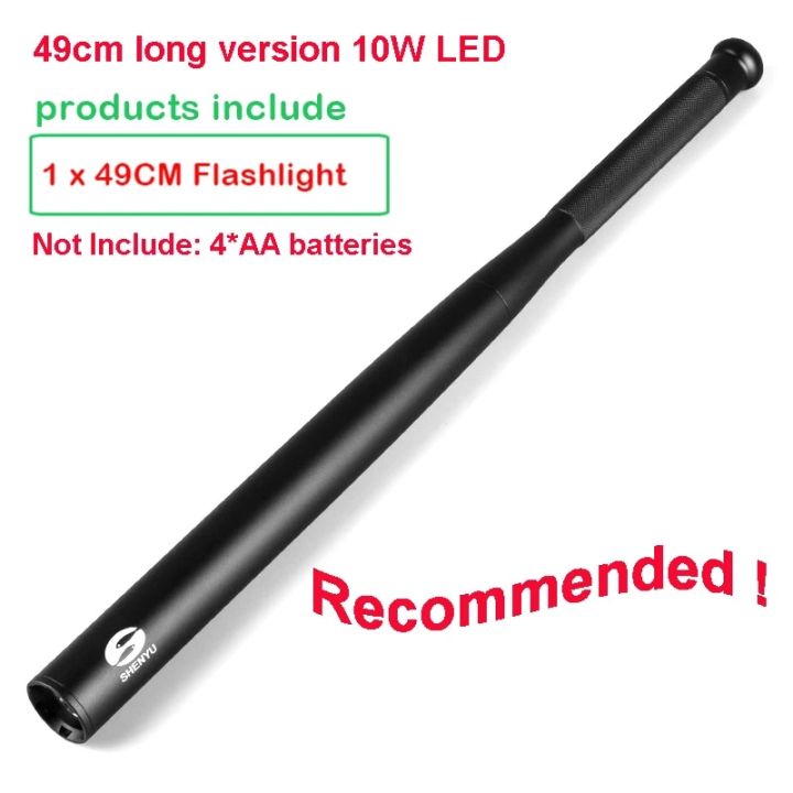Baseball Bat LED Flashlight Waterproof Super Bright Baton Aluminium ...