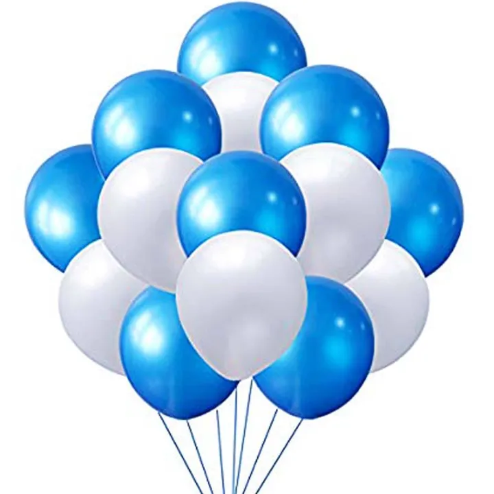 Blue and White Colour Balloons - 50 Pieces | Daraz.com.bd