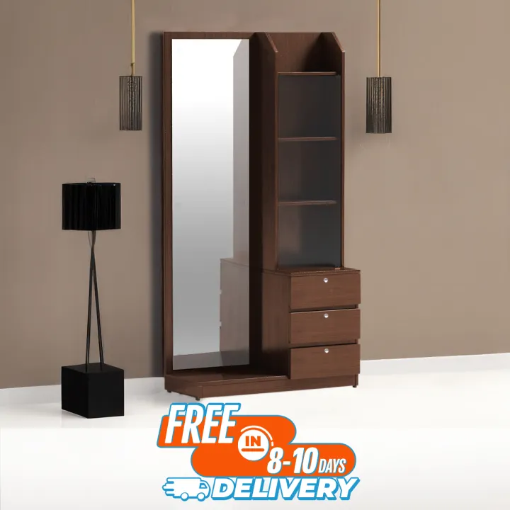 Bellezza Box Dressing Table for Bedroom with 3 Drawer, Mirror and Huge ...