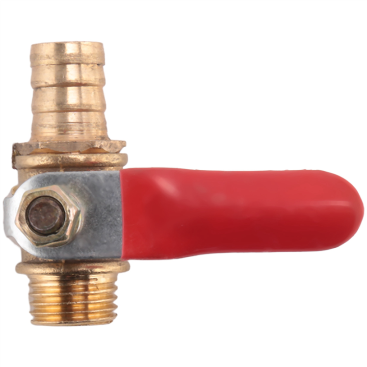 10mm x 1/4" PT Male Thread Lever Handle Hose Barb Brass Ball Valve ...