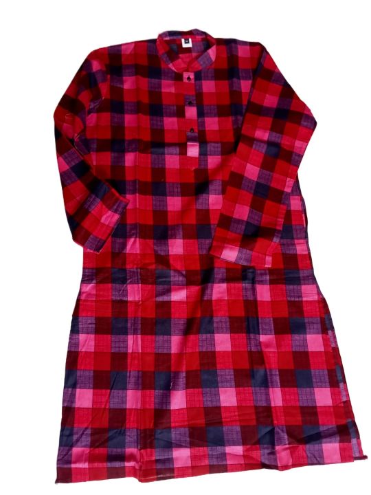 Grameen Check Cotton Panjabi ( Dhuti Panjabi) | Daraz.com.bd