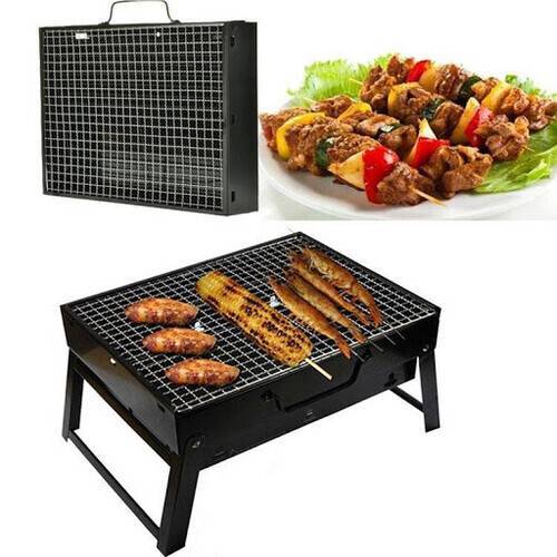 Portable Stainless Steel Barbecue Machine BBQ Black | Daraz.com.bd